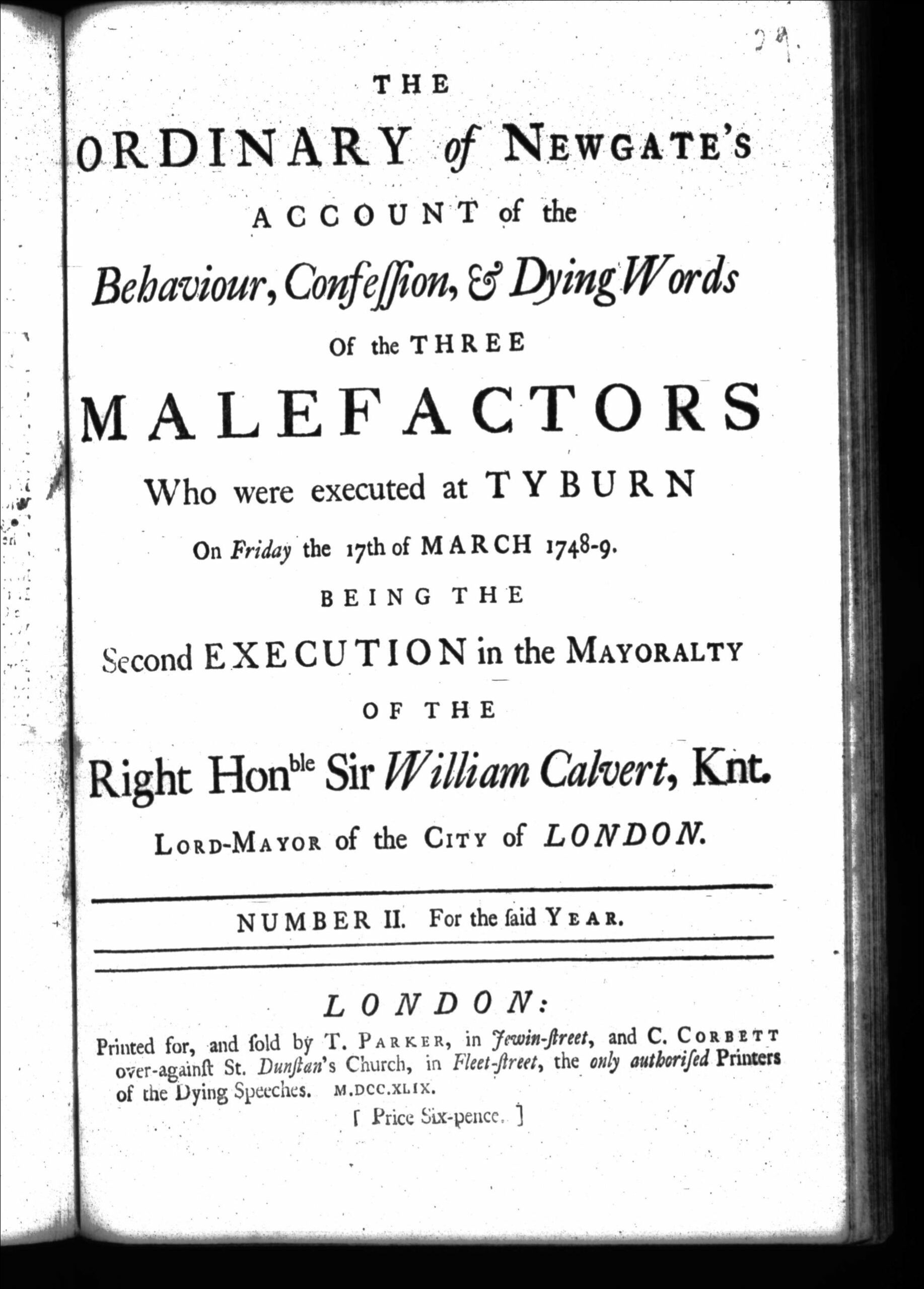 The Proceedings of the Old Bailey