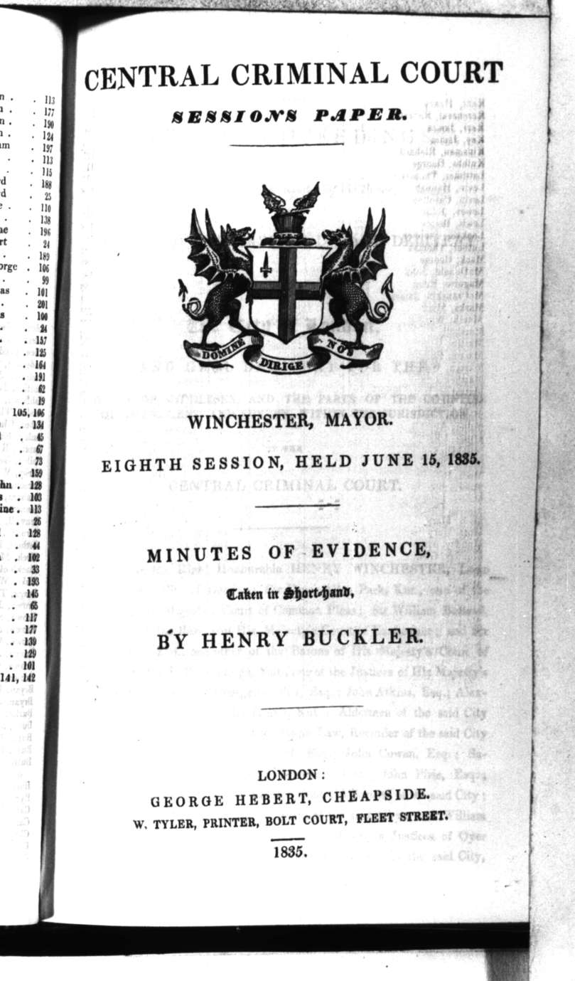 The Proceedings of the Old Bailey