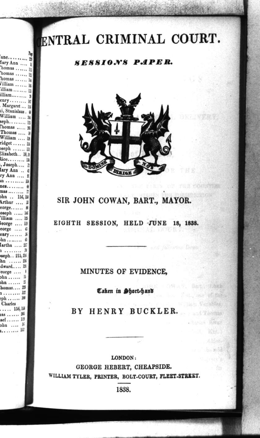 The Proceedings of the Old Bailey