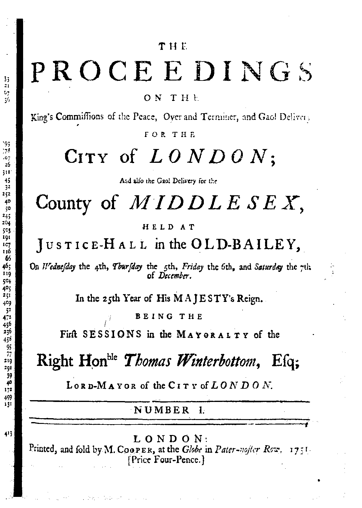 The Proceedings of the Old Bailey